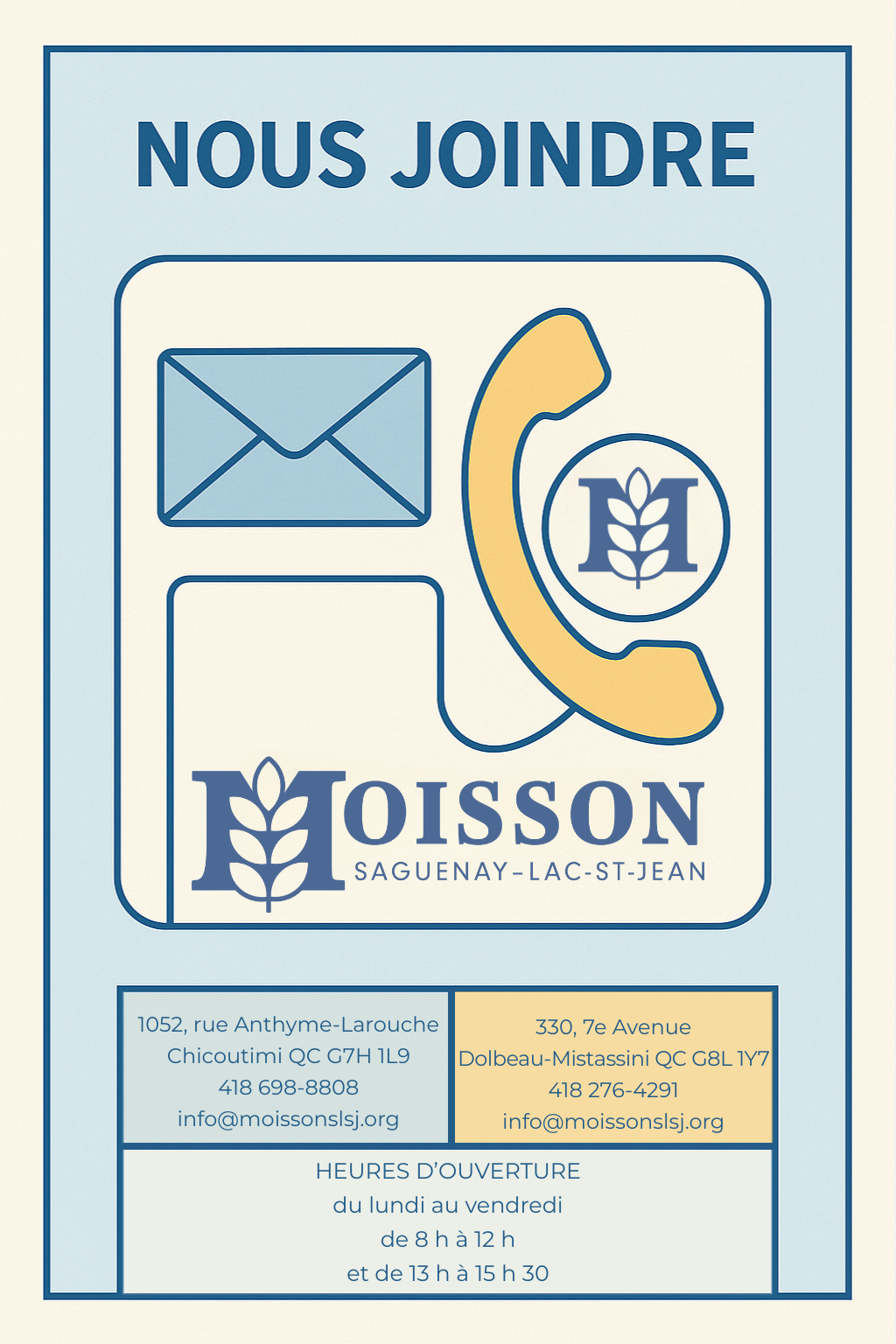 Nous joindre - Moisson SLSJ